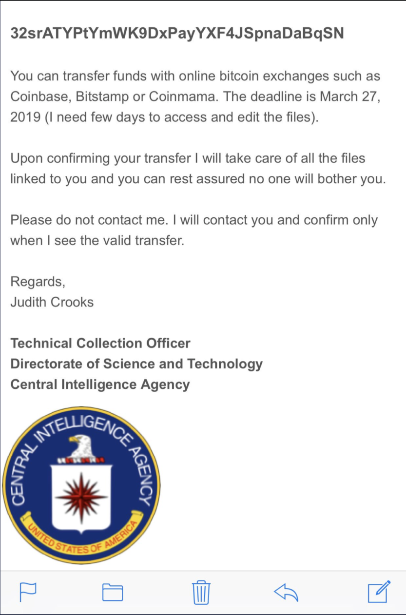 Fake CIA Email – “Distribution and Storage of Pornographic Electronic ...